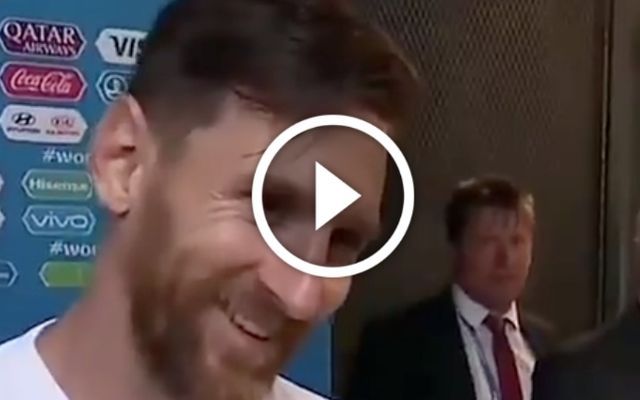 Video: Epic Lionel Messi gesture, wears reporter's ribbon gift