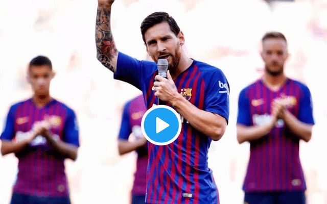 Video: Lionel Messi's captain speech at Nou Camp