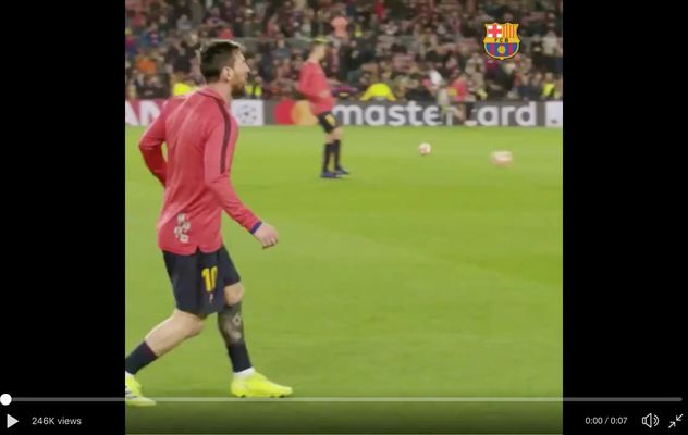 Video: Messi shows off insane control before Barcelona vs Lyon