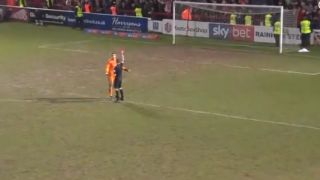 Accrington goalkeeper red card video