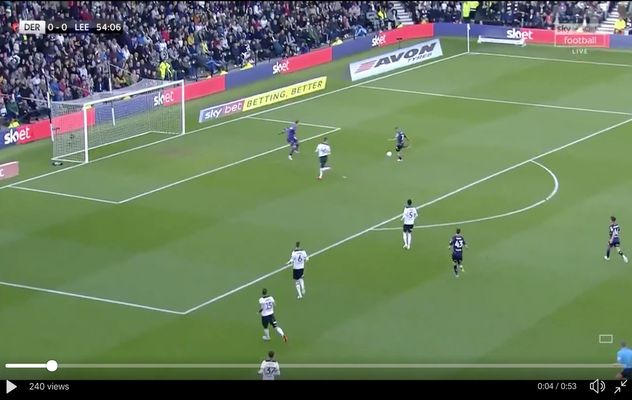 Video: Kemar Roofe fires Leeds into the lead vs Derby