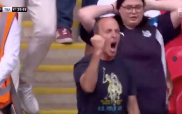 Video: Mike Dean celebration Tranmere Newport Play-off final