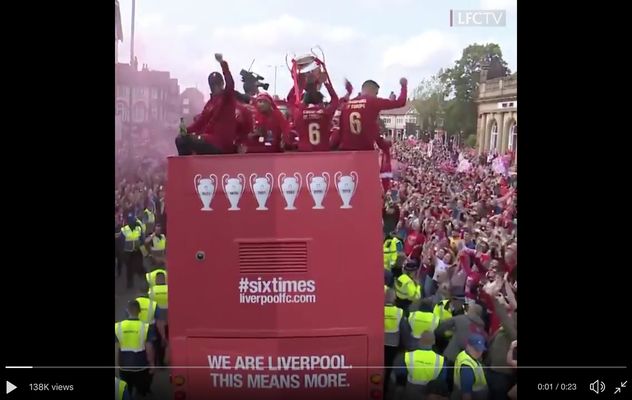 Video: Liverpool parade Champions League trophy through city