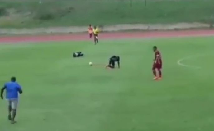 Footballers struck by lightning video