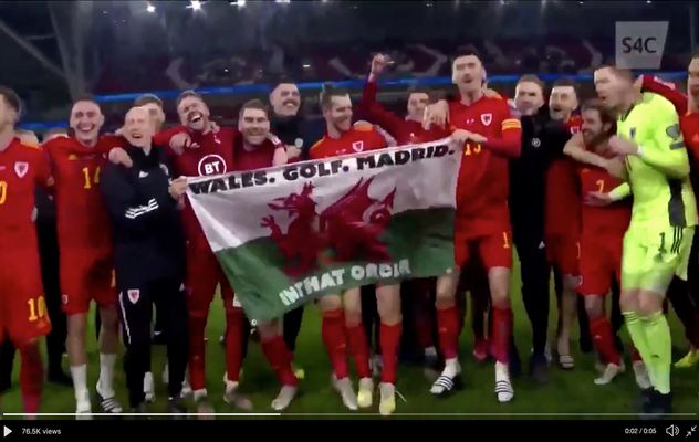 Gareth Bale Wales golf Madrid flag video