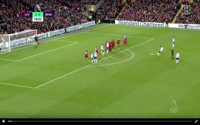 Video: Brighton's Dunk scores bizarre free-kick vs Liverpool