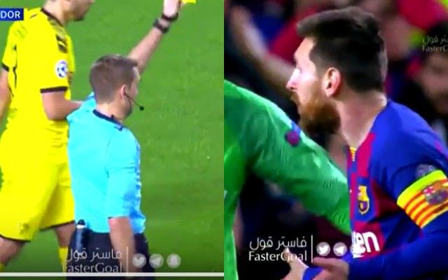 Lionel Messi booked for diving video