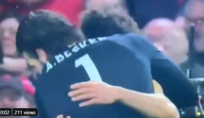 Alisson celebration with Salah vs Man Utd video