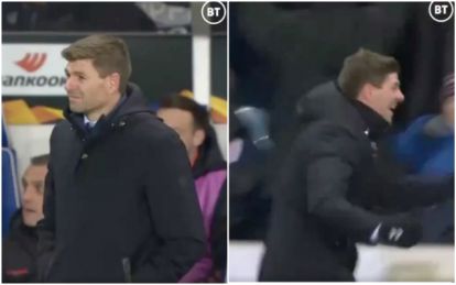 Video: Gerrard's passionate celebrations after Rangers win