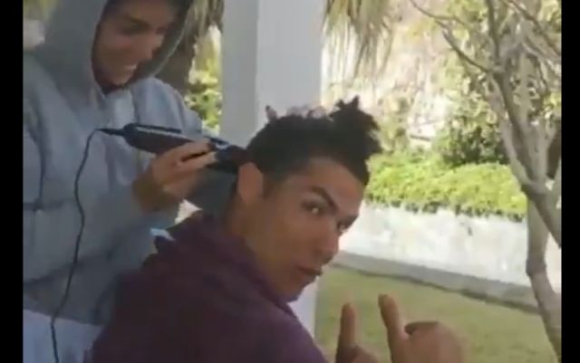Cristiano Ronaldo head shaved by Georgina Rodriguez video
