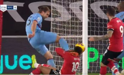 Video: Craig Dawson boots Che Adams in the face