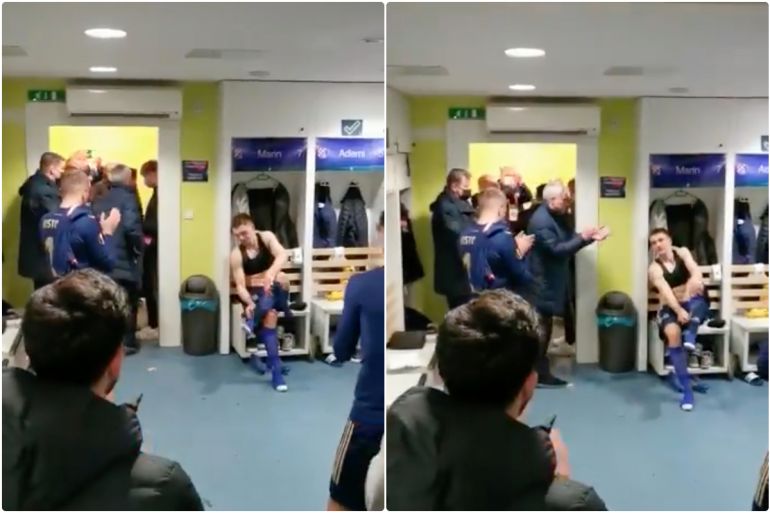 Video Spurs Boss Mourinho Applauds Zagreb In Dressing Room