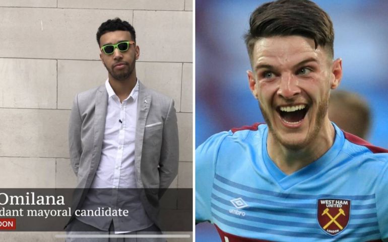 Declan Rice endorses joke London Mayor candidate