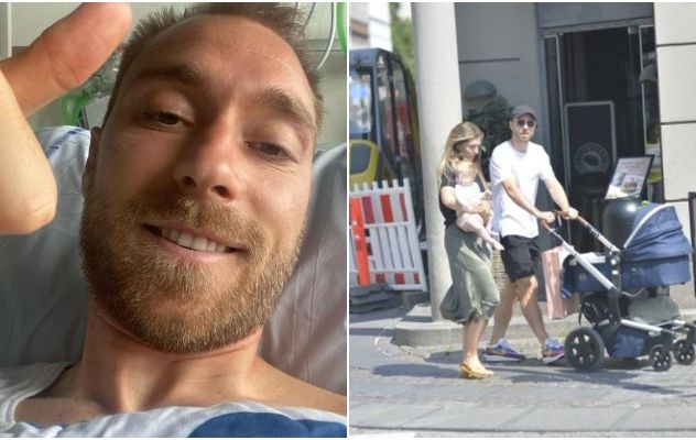 Christian Eriksen on stroll with family in Copenhagen
