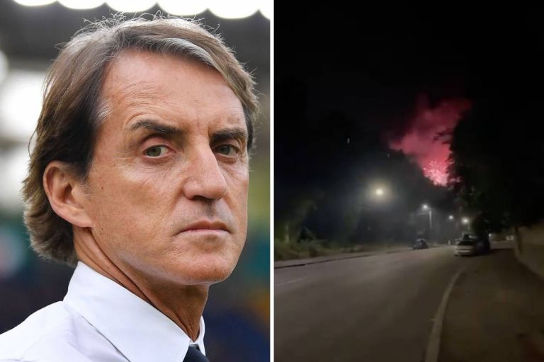 (Video) England fans let off fireworks outside Italy hotel