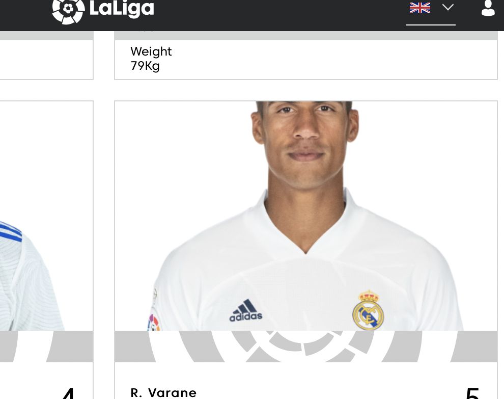 2021/22 Real Madrid squad includes Raphael Varane