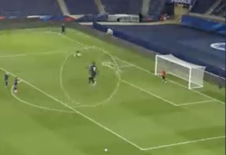 Video: Insane no look back heel finish from Kylian Mbappe