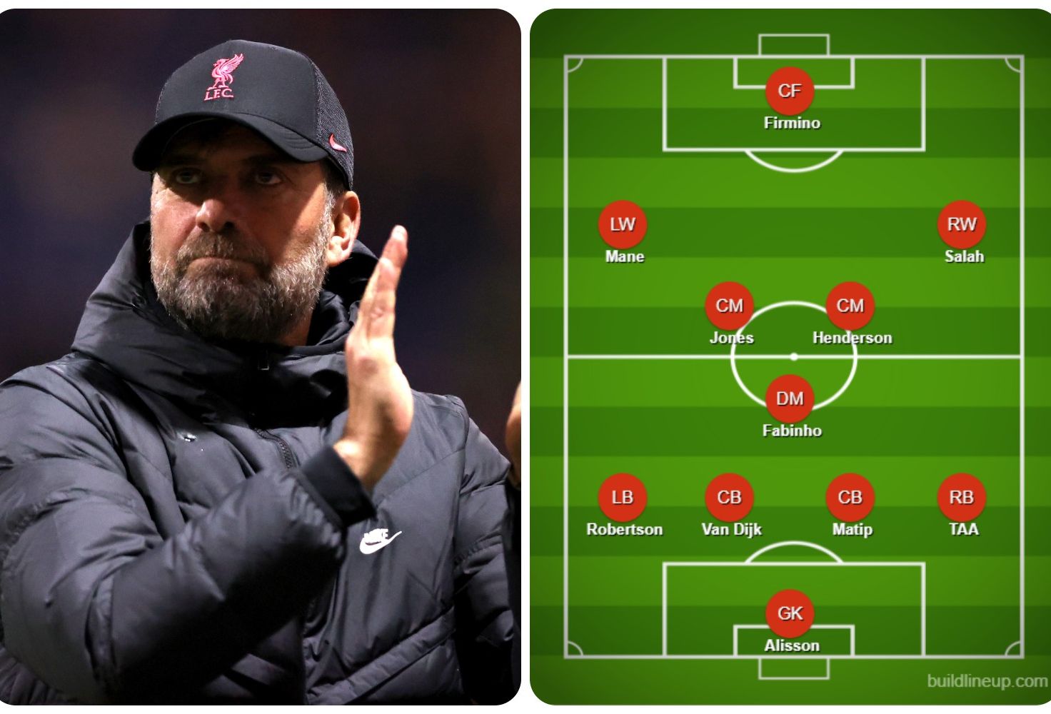 Liverpool predicted line up v Atletico Madrid