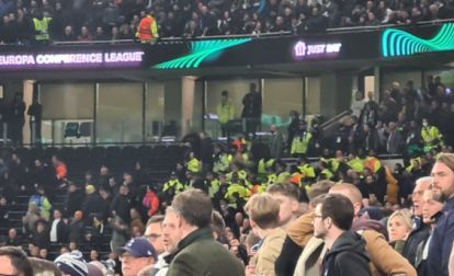 Vitesse fans fighting Tottenham fans