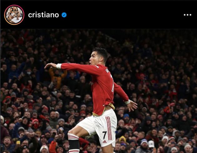 Photo: Arsenal star likes Cristiano Ronaldo Instagram post