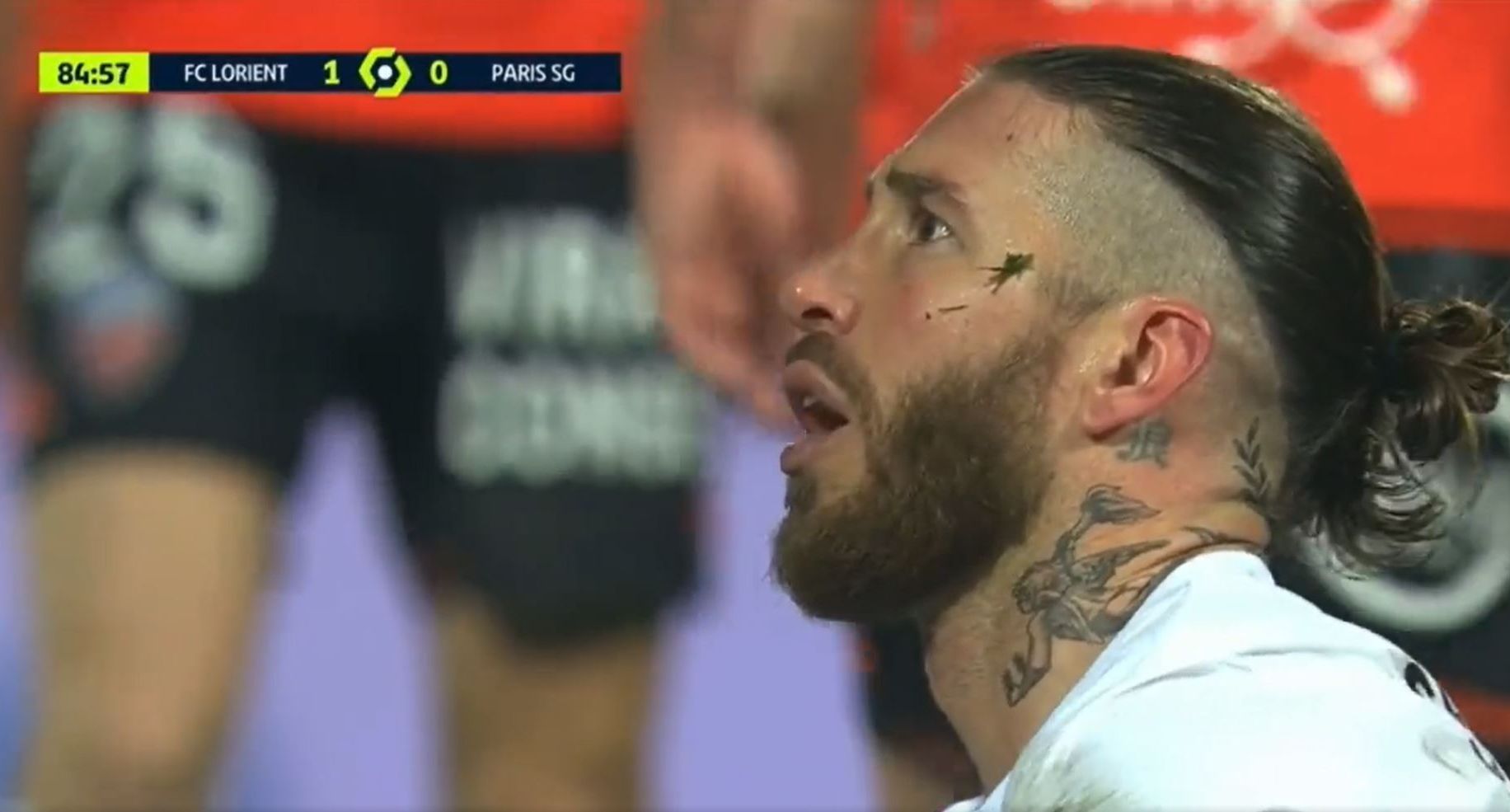 (Video) Angry Sergio Ramos rants at ref after first PSG red card ...