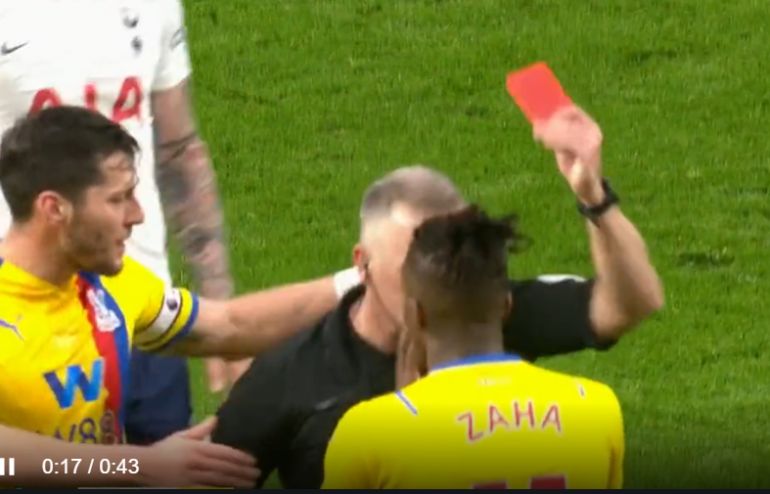 Zaha red card vs Tottenham