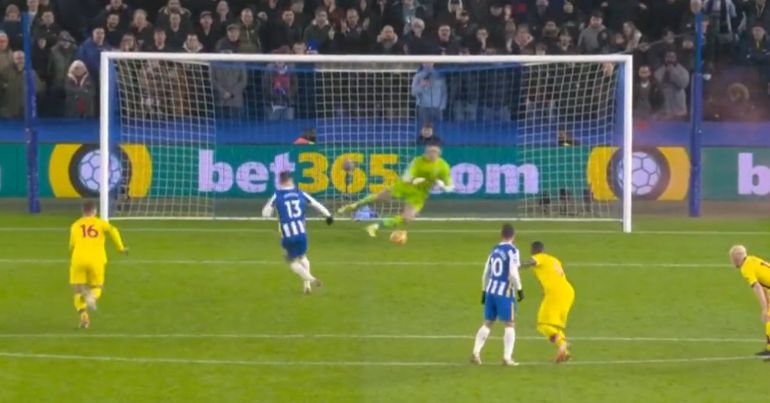 Butland saves penalty before VAR disallows Maupay goal