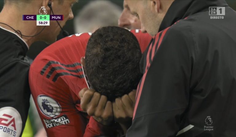 Raphael Varane leaves pitch in tears