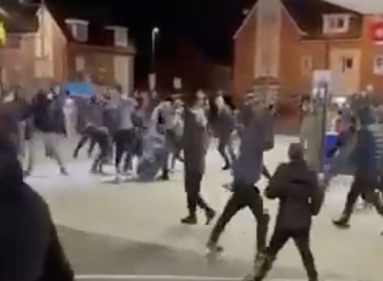 (Video) Horrific scenes outside Anfield as 20 Liverpool fans allegedly ...