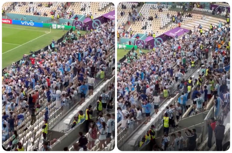 Video: Argentina fans go wild inside stadium as Brazil exit the World Cup