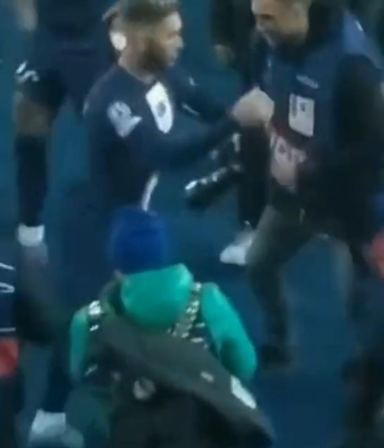 Video: Sergio Ramos filmed violently pushing cameraman after Bayern defeat | CaughtOffside