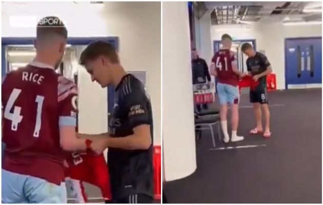Arsenal transfer target Declan Rice with Martin Odegaard