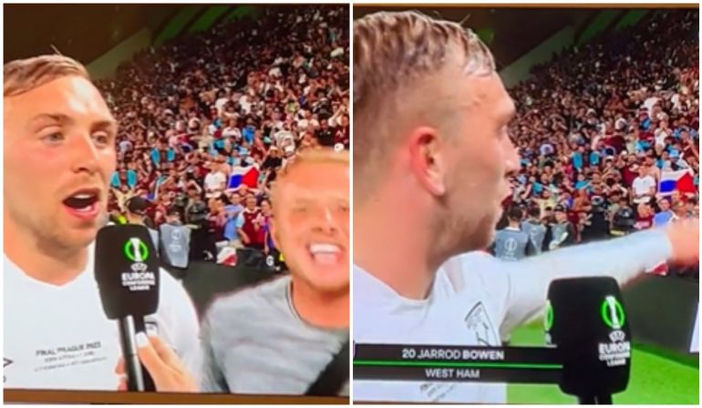Jarrod Bowen with West Ham fan after Fiorentina - video
