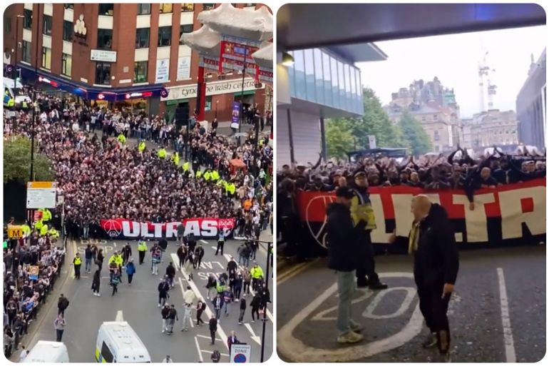Video: PSG fans provide incredible scenes in Newcastle as Ultras arrive