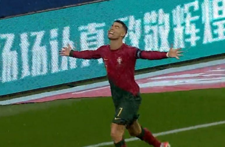 Video: Cristiano Ronaldo scores 125th international goal in Portugal win