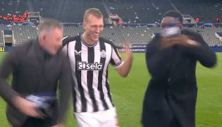 Video: Newcastle's Dan Burn recreates THAT dance after PSG rout