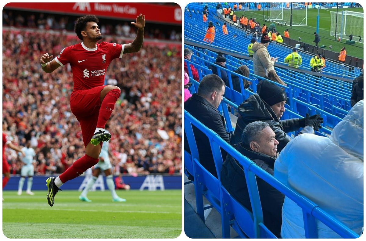 Beautiful moment for Liverpool's Diaz as father in attendance at the Etihad