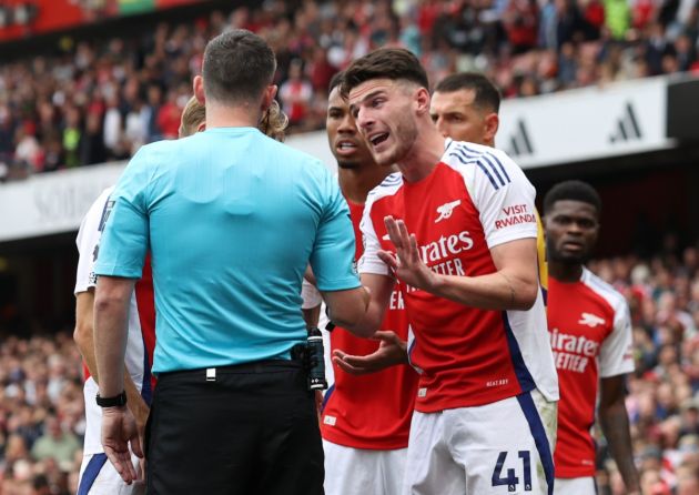 Rice red card slammed by Arsenal expert Charles Watts