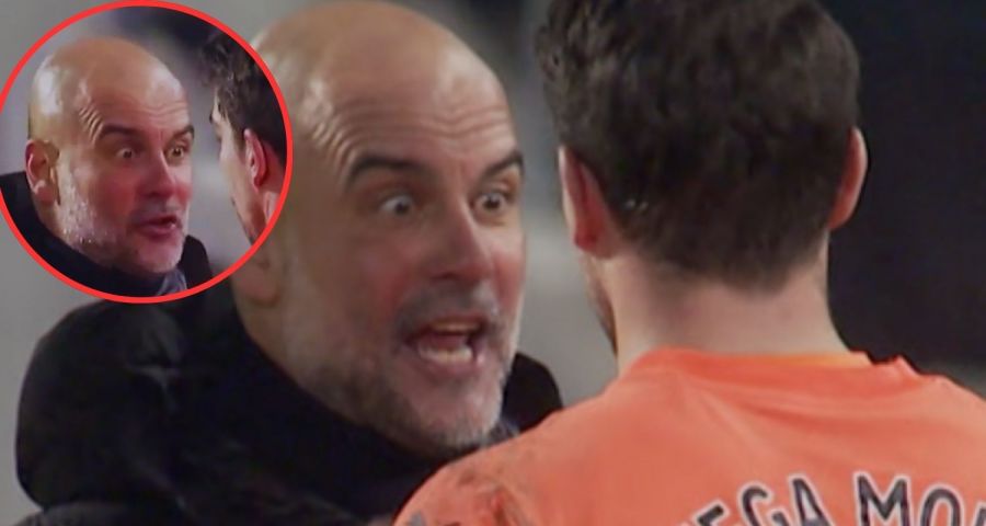Pep Guardiola seen fuming at Man City star after Brentford draw