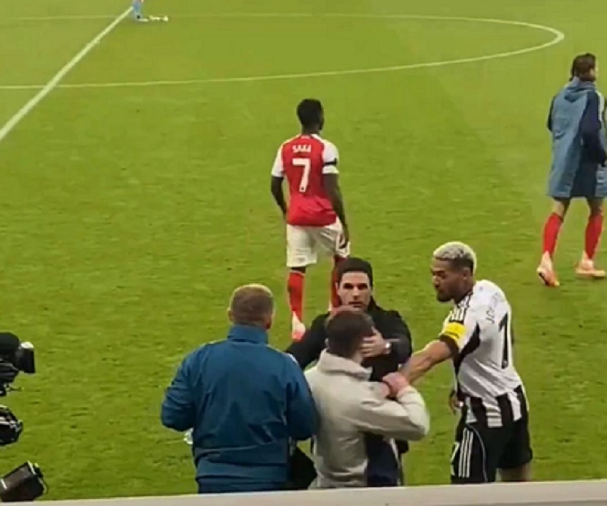 Arsenal staff and Newcastle star Joelinton involved in heated row